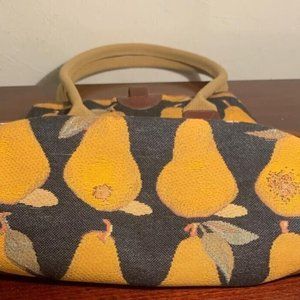 Bags | Liz Cox Leather Tapestry Pear Purse New Without Tags | Poshmark